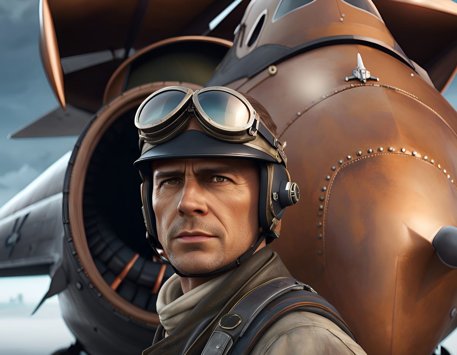 Dieselpunk pilot - AI Generated Artwork - NightCafe Creator