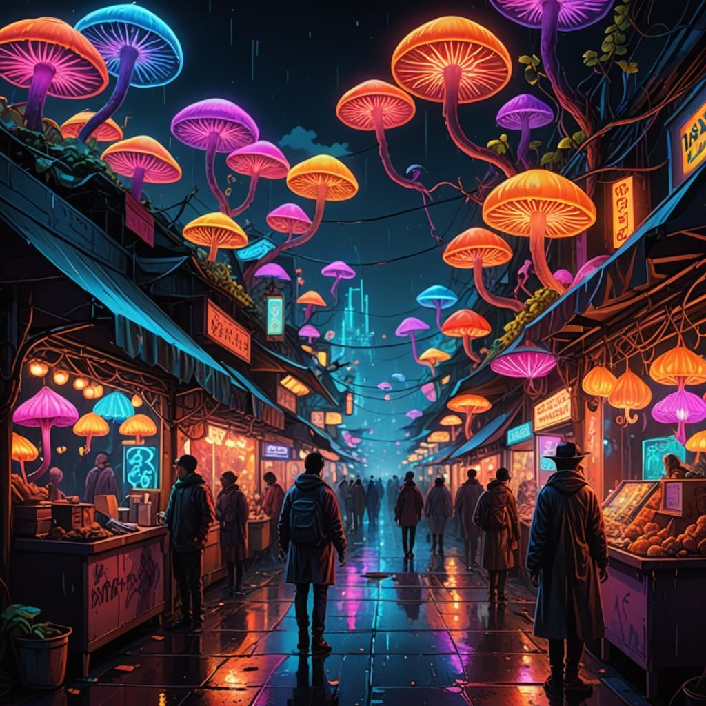 Blacklight Night Market - Neon Dreamscape: Android Jones-Ins...