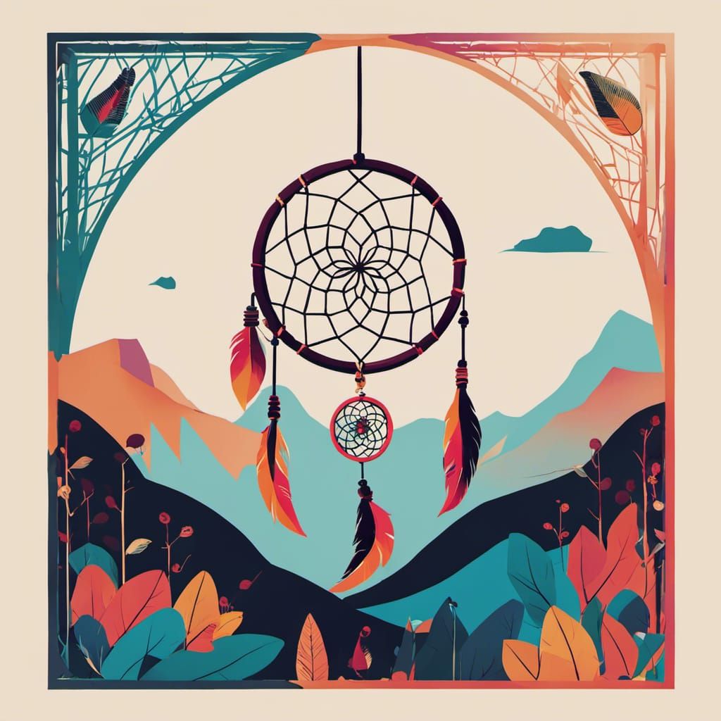 Minimalist Dreamcatcher Catching Dreams - AI Generated Artwork ...