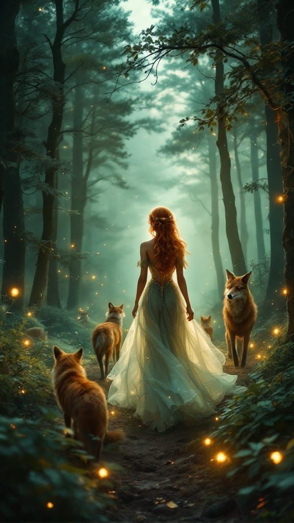 Foxy Lady - Enchanted Forest Fairy in Ethereal Moonlight