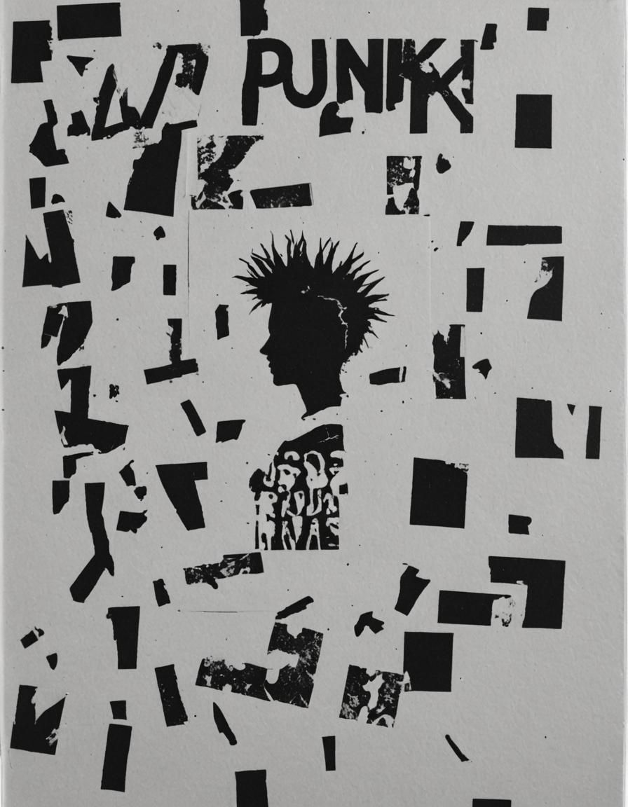 Fake cover punk zine, no text, xerox print, black and white. - AI ...