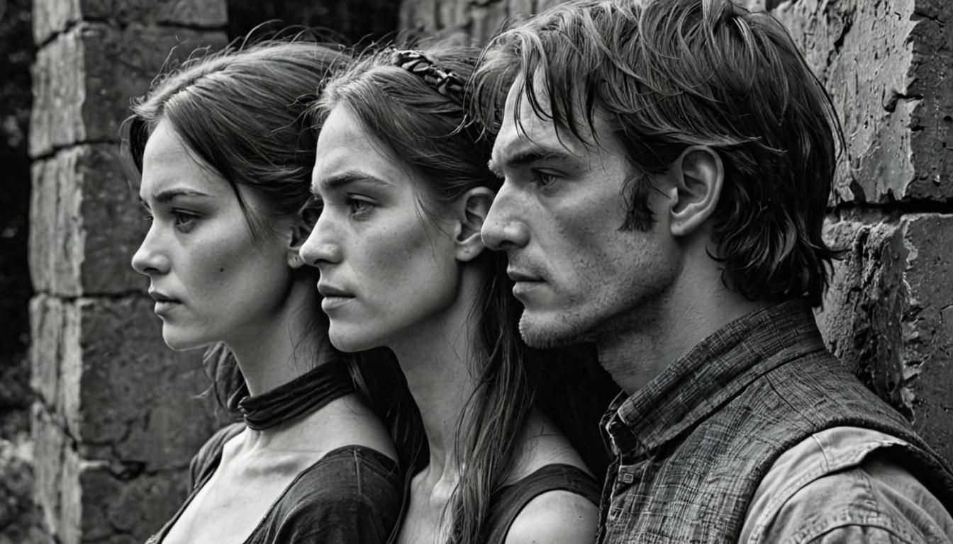 Striking Monochromatic Portrait in Neo-Primitive S... - AI Art