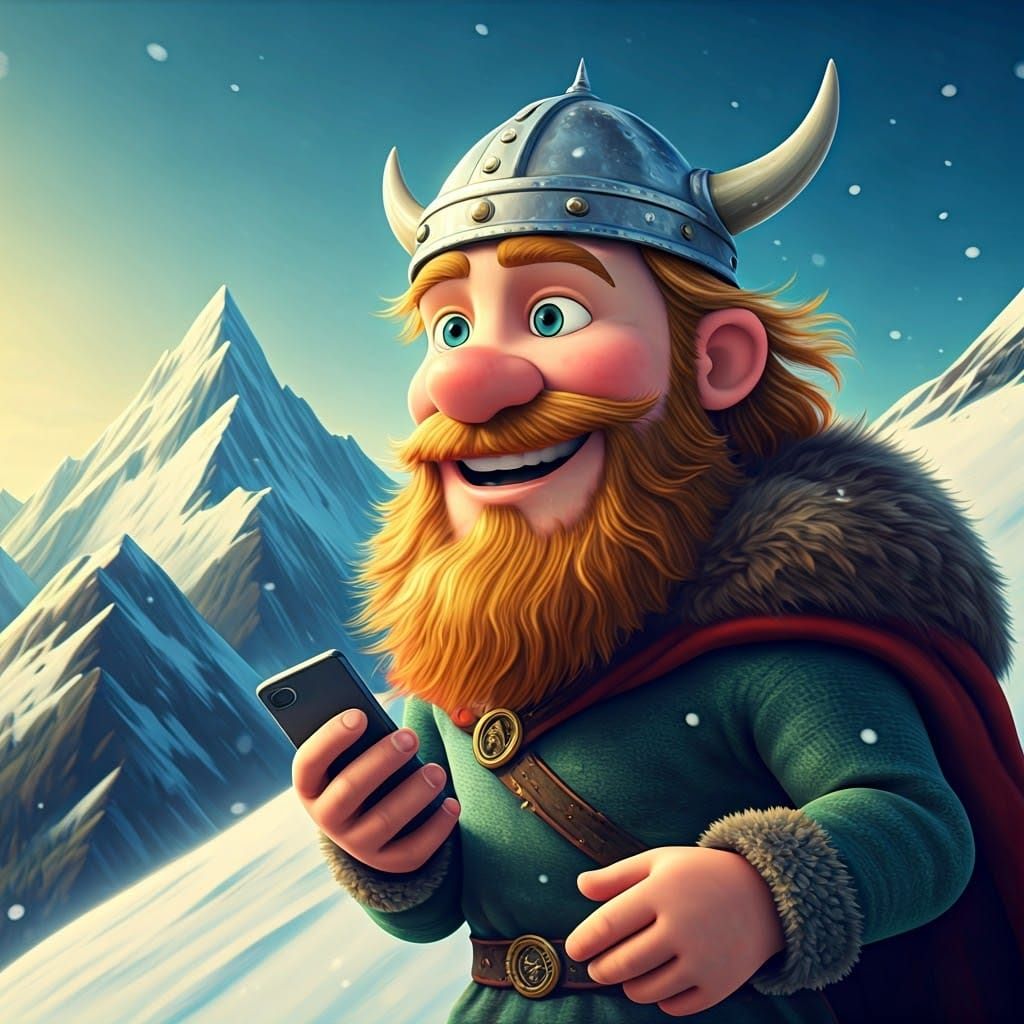 Viking with a mobile-phone - Viking with a mobile-phone