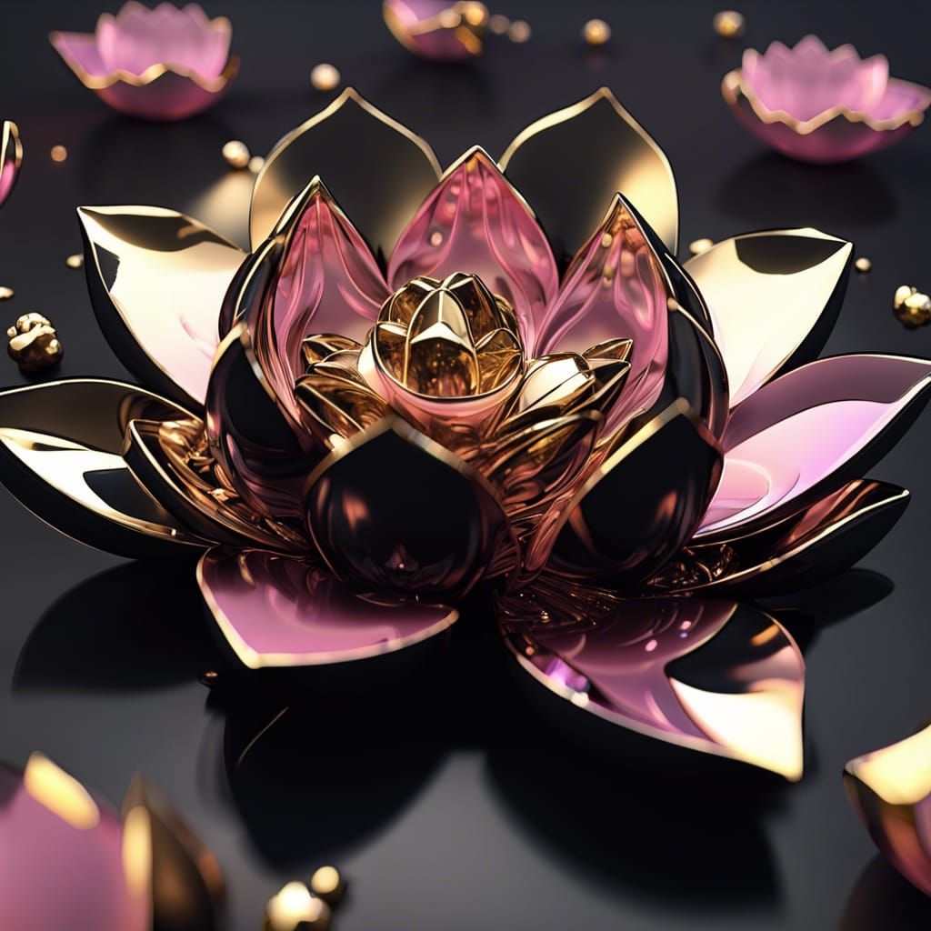 Metallic Lotus - AI Generated Artwork - NightCafe Creator