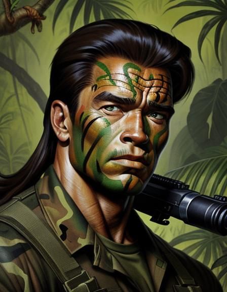 Arnold Schwarzenegger in the jungle - AI Generated Artwork - NightCafe ...