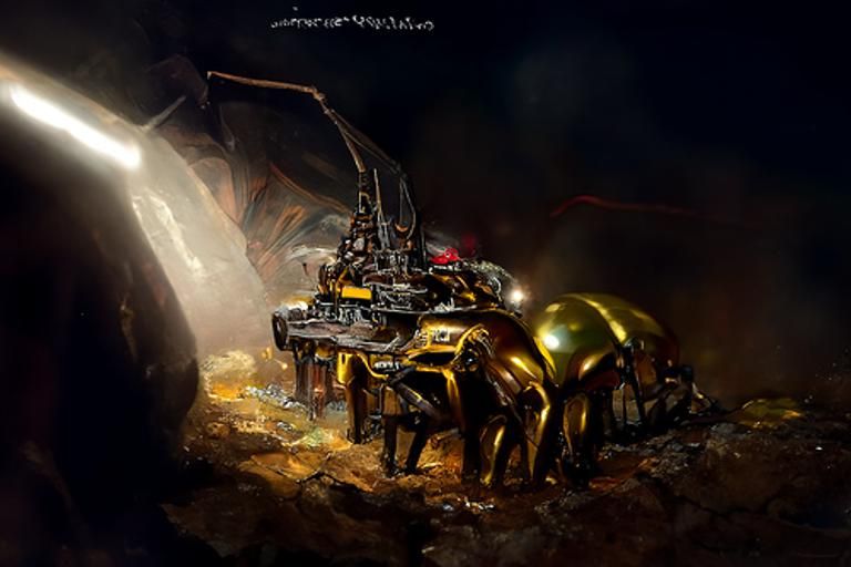 Sci-fi alien machines mining for gold by Alayna Danner Dang My Linh ...