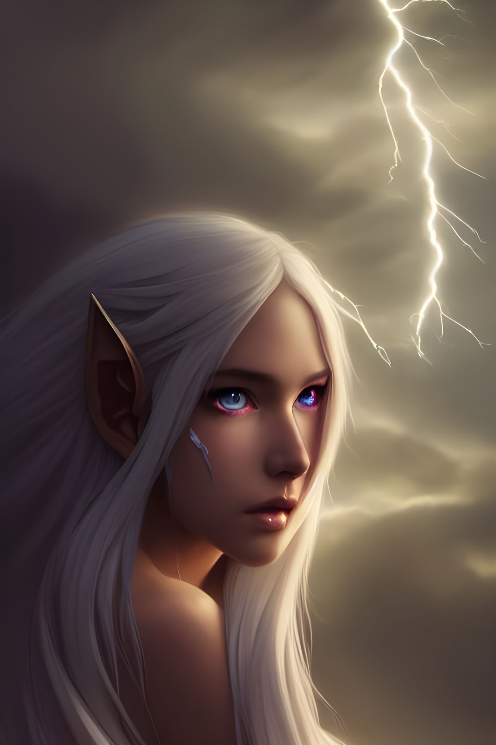 Lightning Elf Goddess - AI Generated Artwork - NightCafe Creator