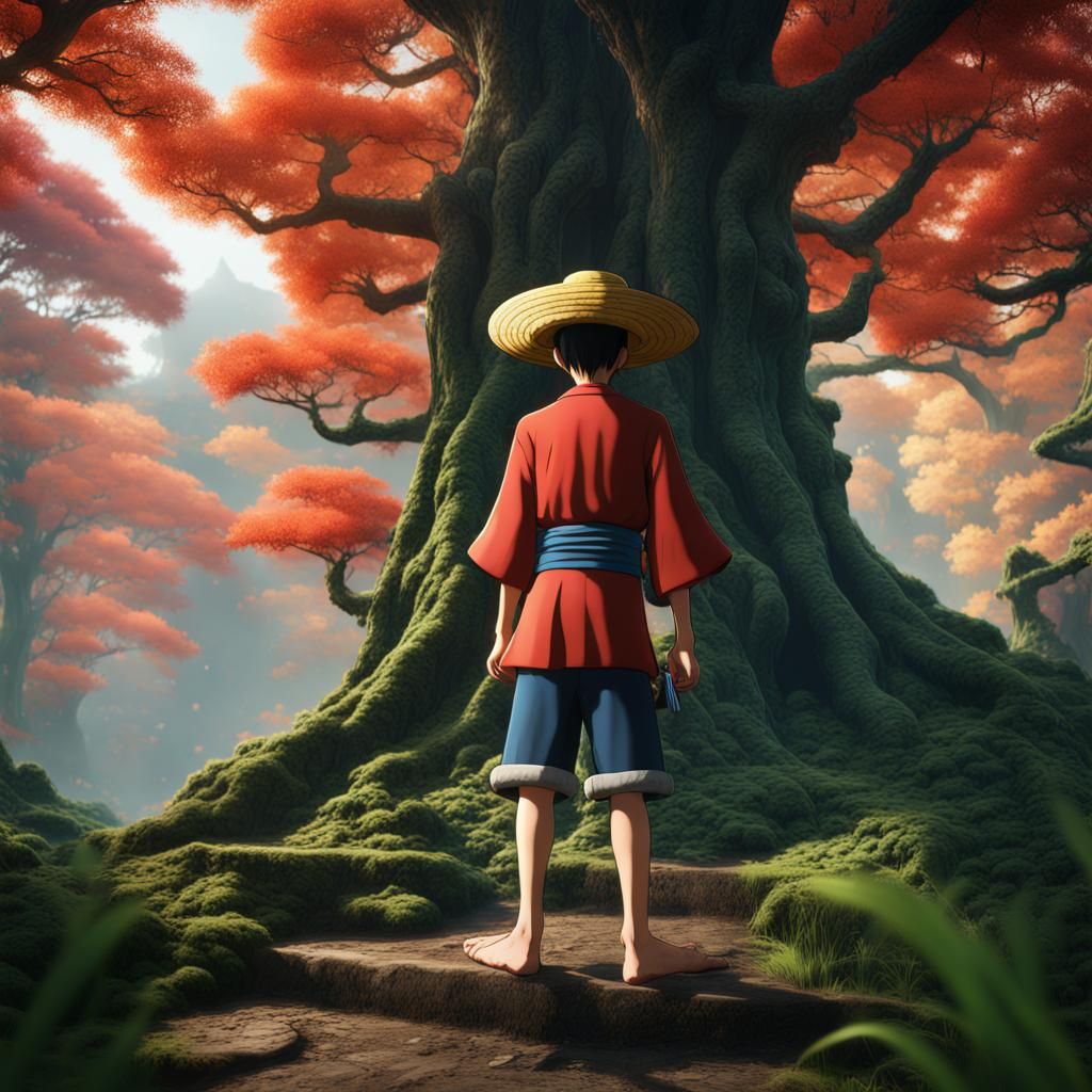 luffy in japan forest - AI Generated Artwork - NightCafe Creator