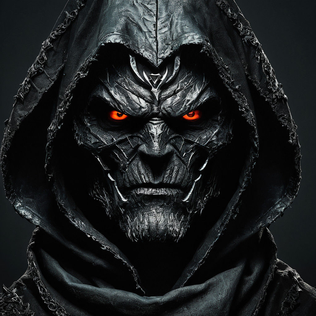 Ruler of Shadows Sits on Dark Throne - AI Art