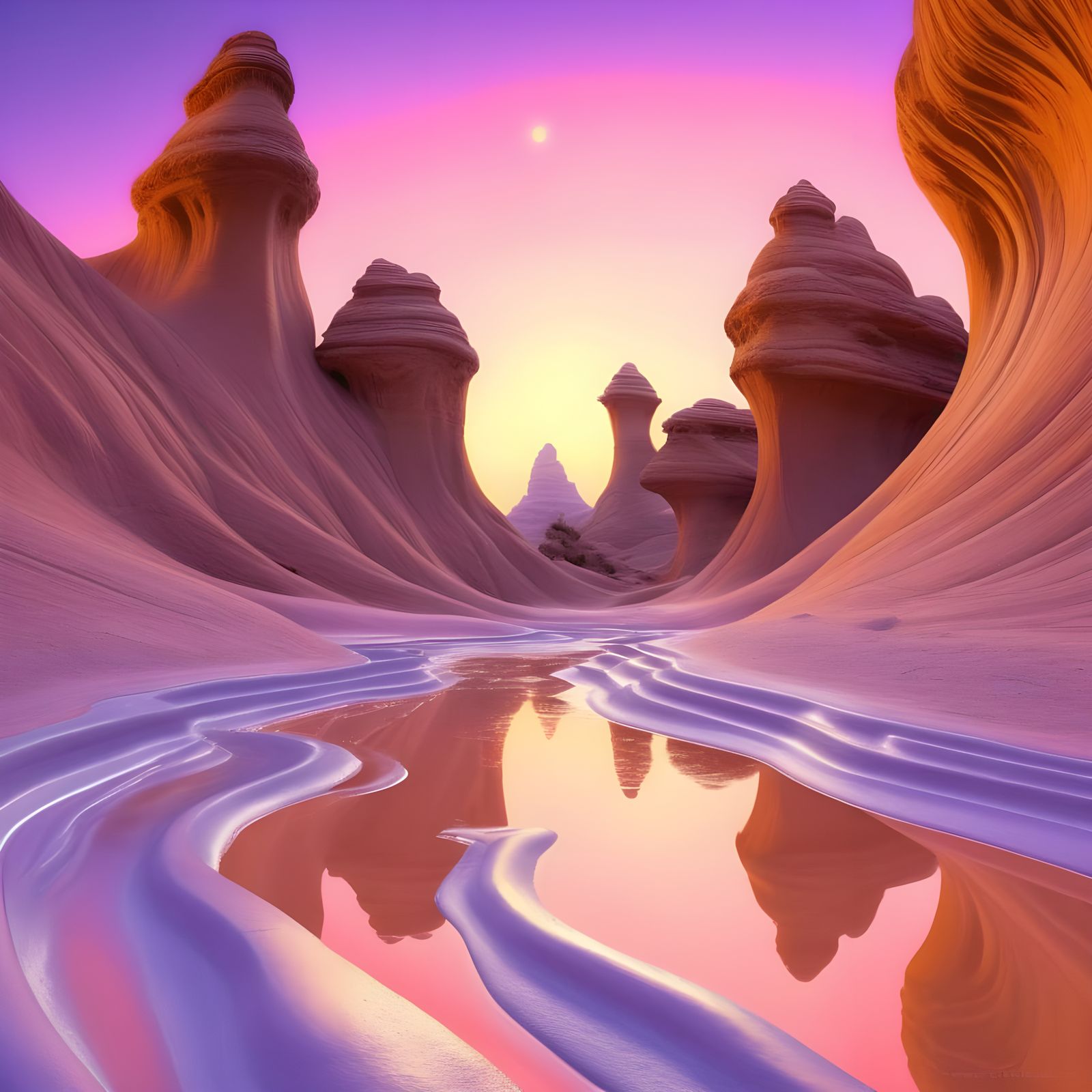 bleak and beautiful exoplanet - Celestial Oasis in Vibrant ...