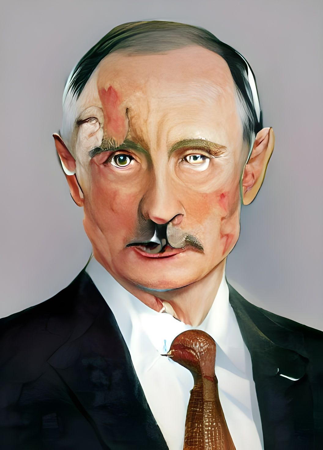 Vladimir Putin with hitler moustache by Norman Rockwell and Greg ...