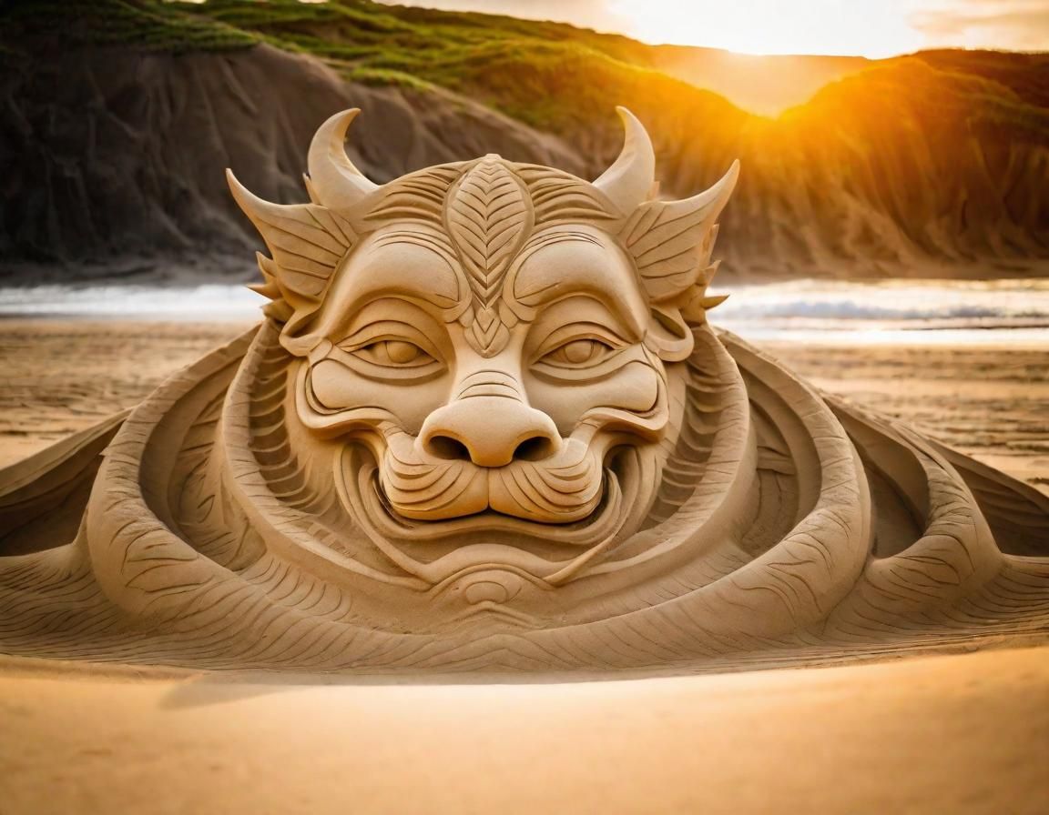Facial Sand Sculpture - AI Generated Artwork - NightCafe Creator
