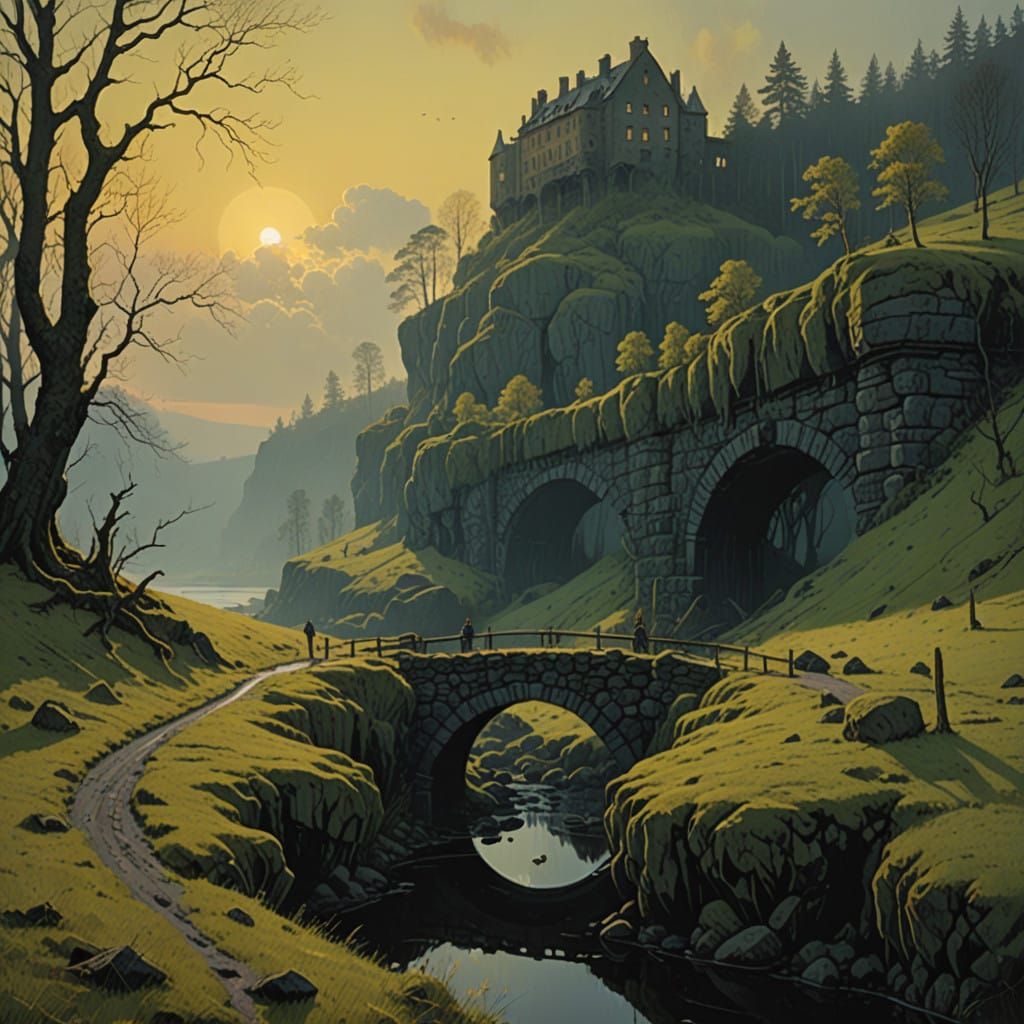 Overtoun Bridge - Ancient, Crumbling Bridge Shrouded in Mist...