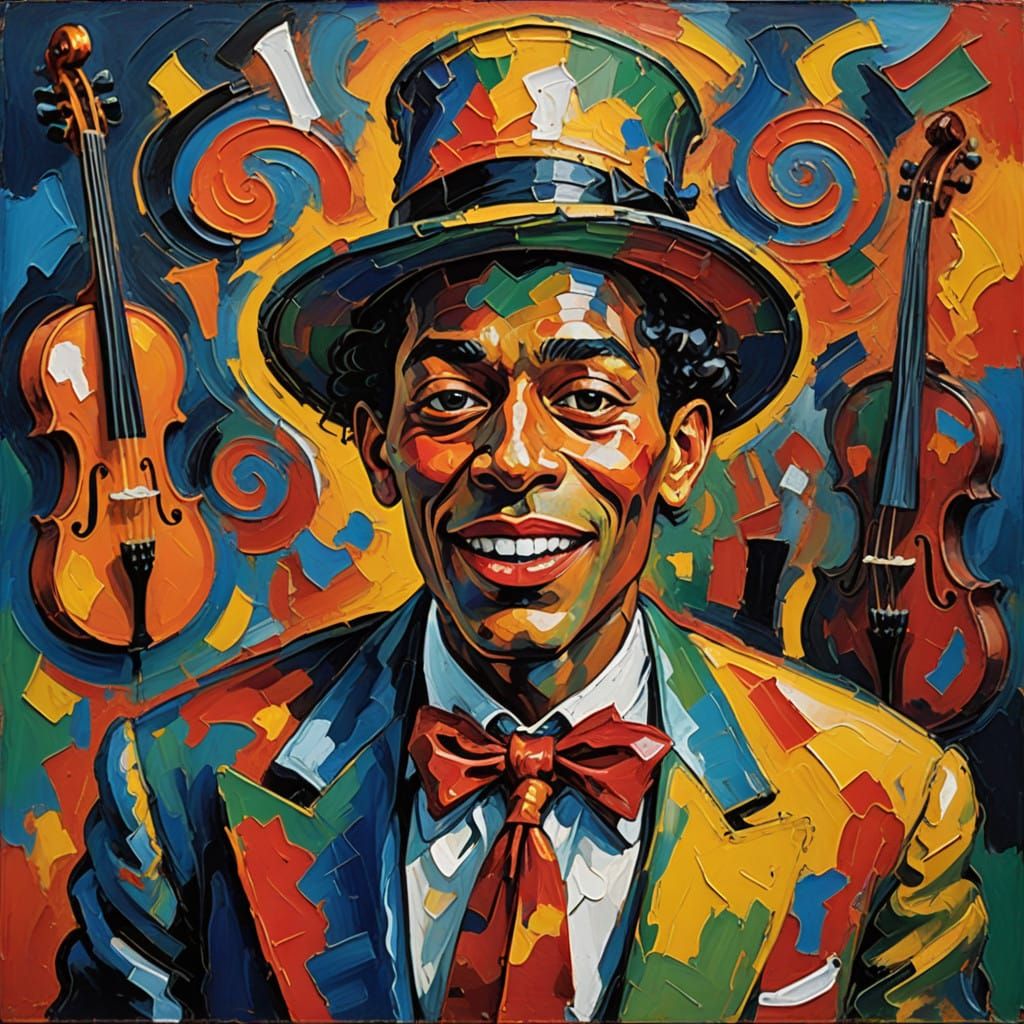 Jester in Full Swing, Big Band Jazz - AI Art