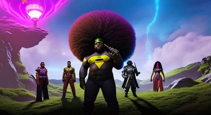 Joe Rogan with a Massively Huge multi Colored Afro, Smoking a fat joint ...