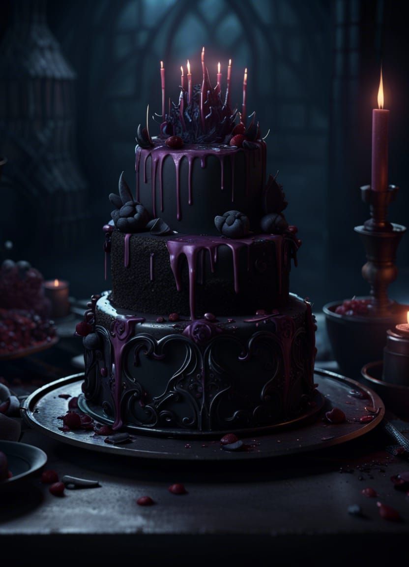Goth cake - AI Generated Artwork - NightCafe Creator