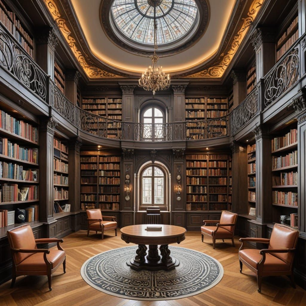 art nouveau labyrinth library - Art Nouveau Labyrinth Librar...