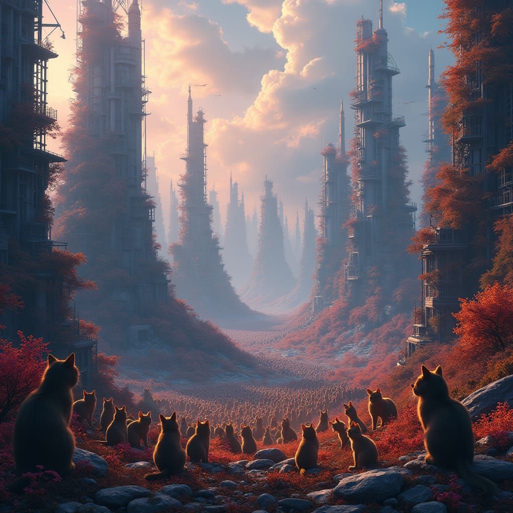 10 000 cat - Metropolis of 10,000 Cats in Detailed Matte Pa...