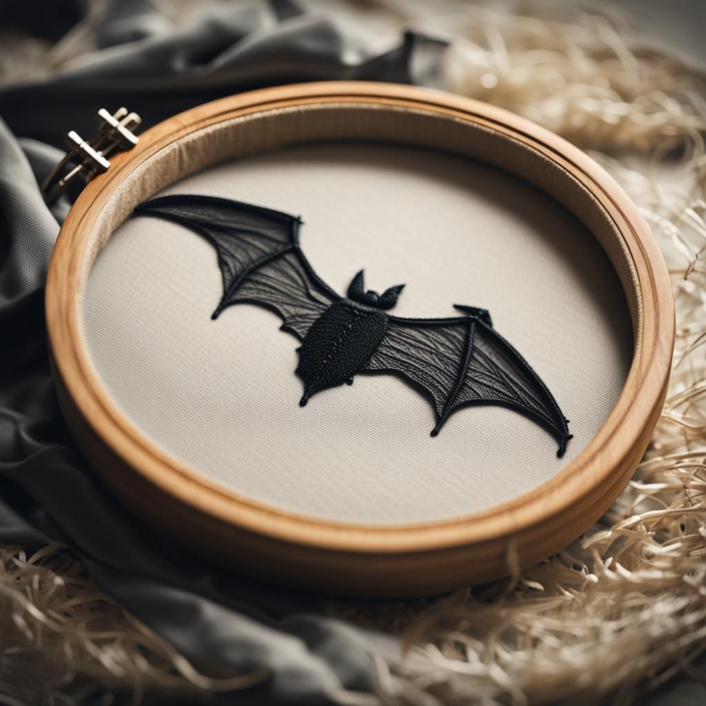 Embroidery Bat - AI Generated Artwork - NightCafe Creator