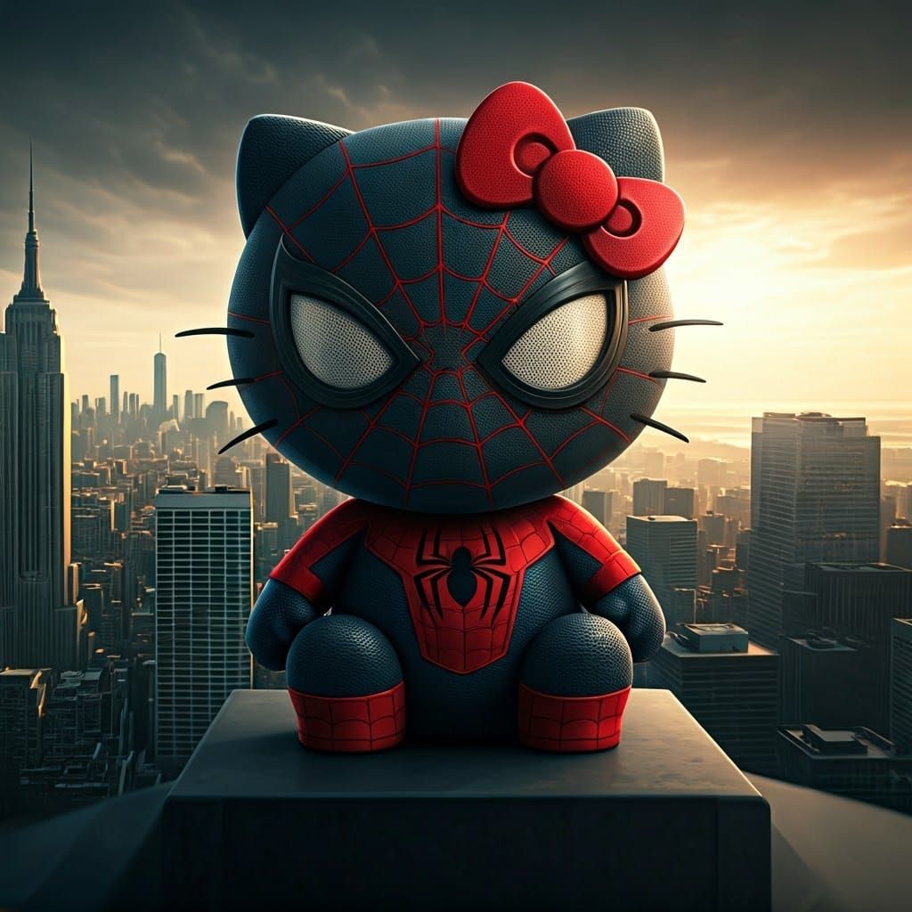 hello kitty as spider man - Heroic Hello Kitty Scales the C...