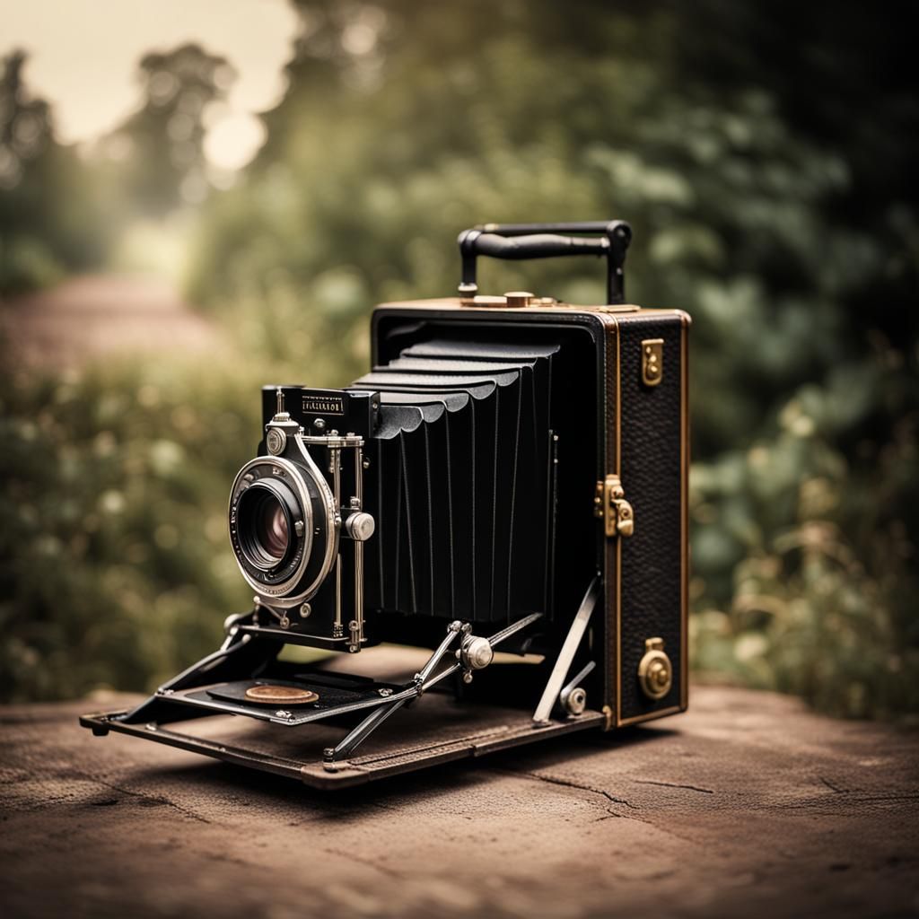 The essence of the early 1900s, vintage large format camera, - AI ...