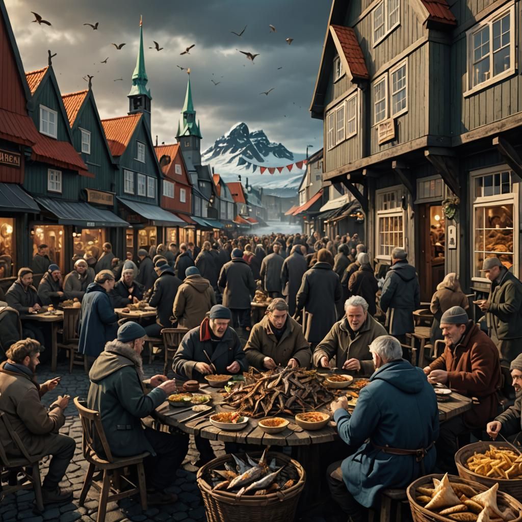 Eating... Stockfish in Reykjavik - AI Generated Artwork - NightCafe Creator