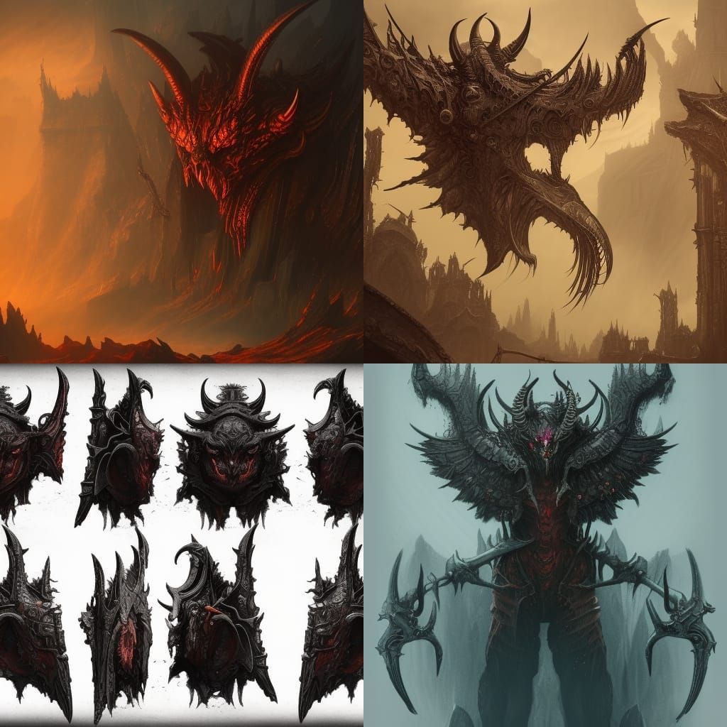 The devil's weapon/detailed schematic concept art/dark fantasy - AI ...