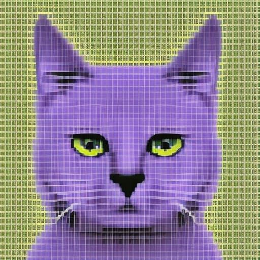 a purple cat in 8Bit pixel art - AI Generated Artwork - NightCafe Creator