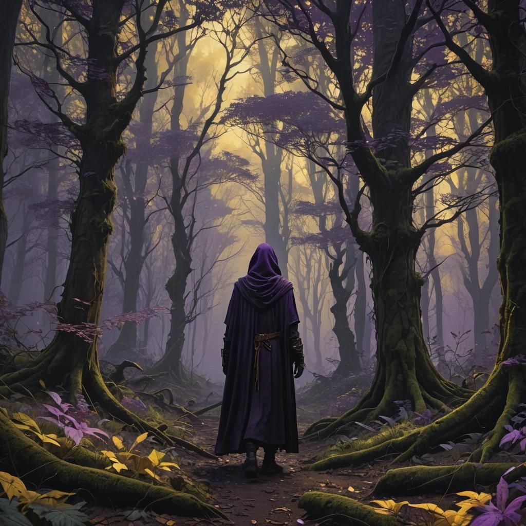 Cloaked Purple Figure - AI Generated Artwork - NightCafe Creator