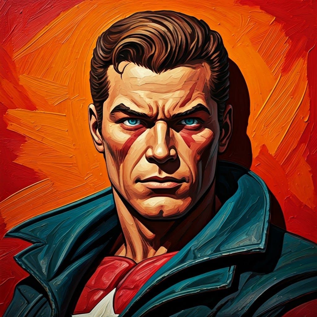 Vibrant Comic Art Sculpture in Pre-Raphaelite Styl... - AI Art