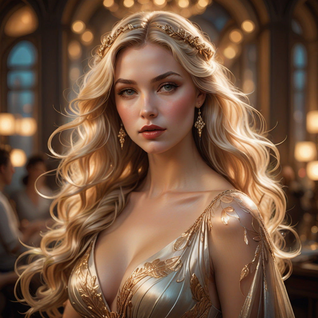 Golden Blonde - Hyper-Romantic Pin-Up in Ethereal Light Pain...