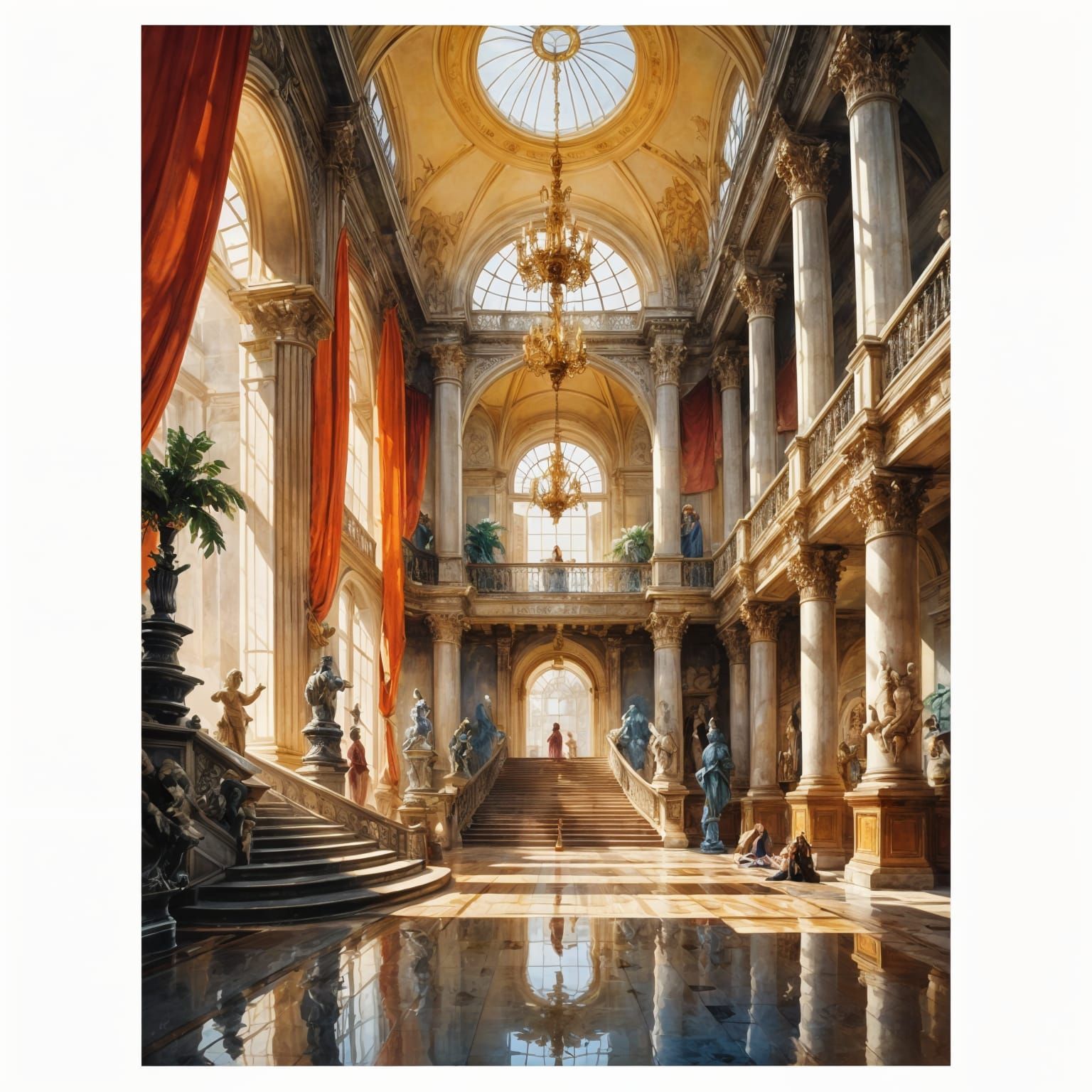 Interior view of a great hall - Interior view of a great hal...