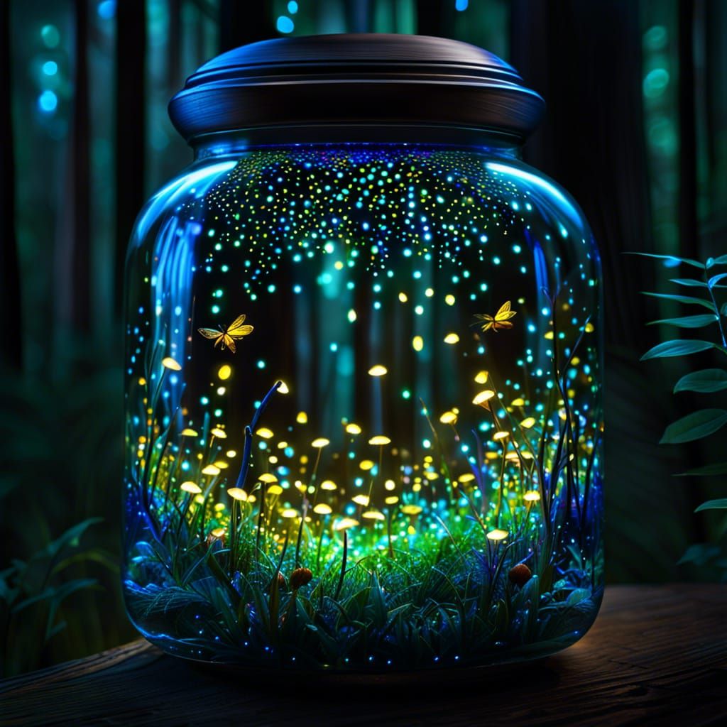 Collecting fireflies, ver. 2 - AI Generated Artwork - NightCafe Creator