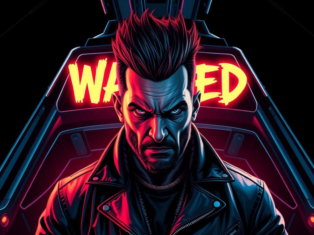 wanted - Cyberpunk Outlaw Wanted Poster in Space