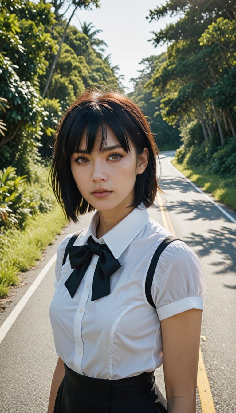 A captivating, surreal cinematic portrait of Yoru, the War Devil from ...