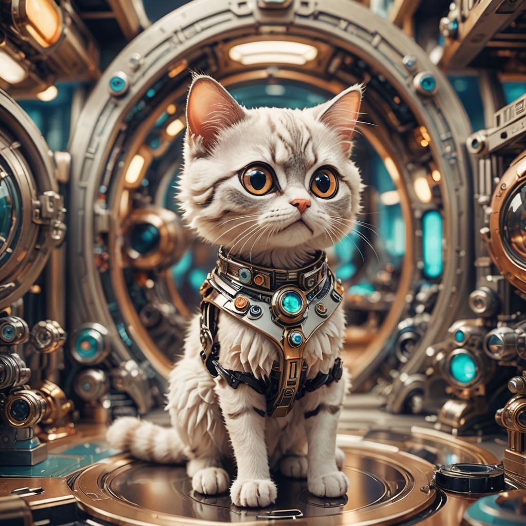 Retro futuristic cat - AI Generated Artwork - NightCafe Creator