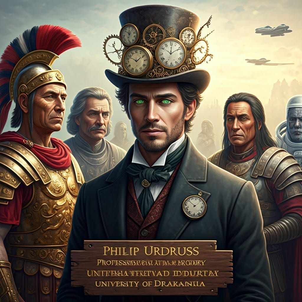 Ethereal Wizard Portrait in Regal Company - AI Art