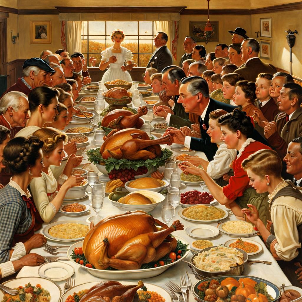 Thanksgiving Dinner Dash - AI Generated Artwork - NightCafe Creator