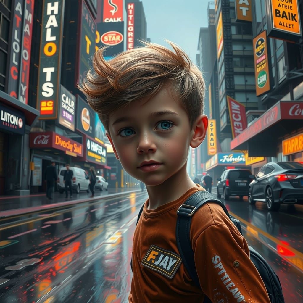 Cyberpunk Elroy Jetson in Futuristic Cityscape - AI Art