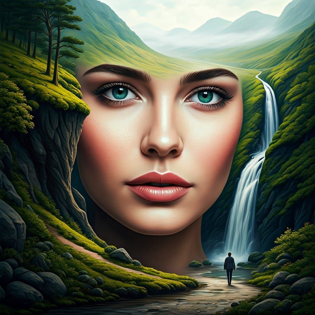 Echoes of Your Absence - Dreamlike Surrealist Portrait of a ...