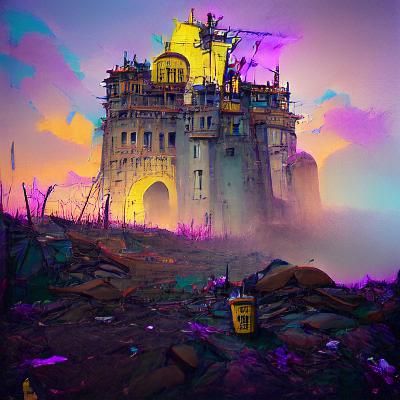 Post apocalyptic castle - AI Generated Artwork - NightCafe Creator