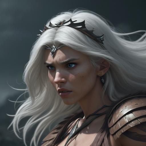 This is the AI's take on "Kida the Barbarian" (skin wasn't dark enough ...