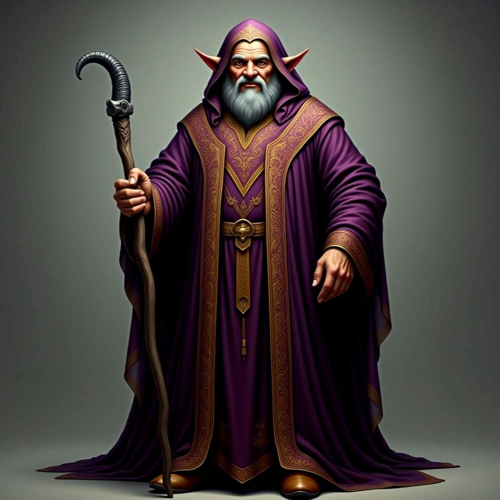 NPC - Wizard - Mystical Wizard in Lavender Robes