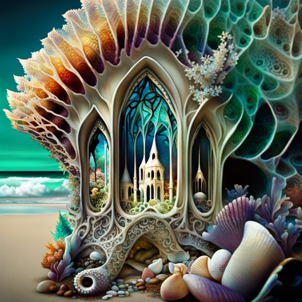 Some shores are best unkempt Intricate glass carvings and glass light ...