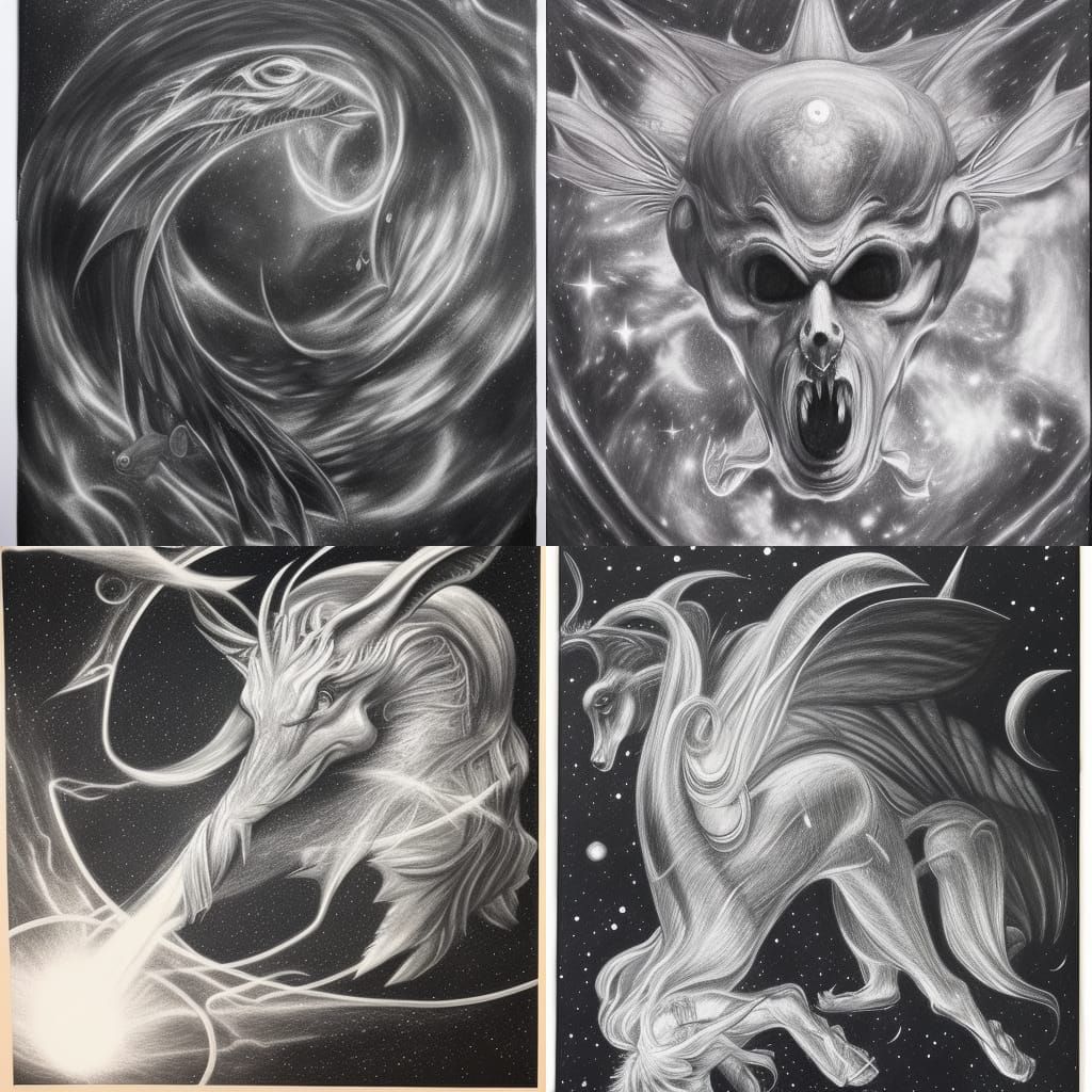 Mythical Creature Portraits in space - AI Generated Artwork - NightCafe ...