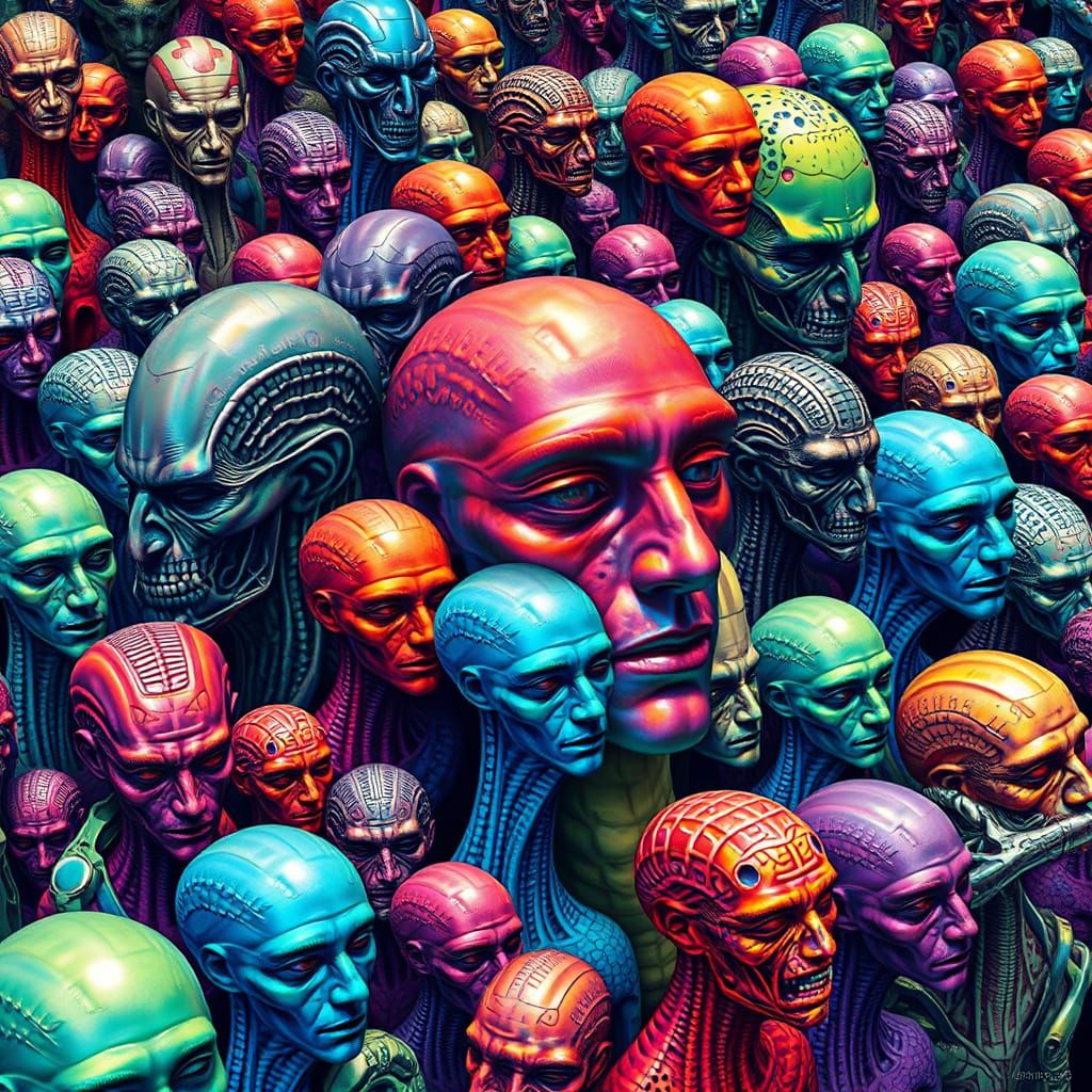 A trillion different forms of mankind varying figu... - AI Art