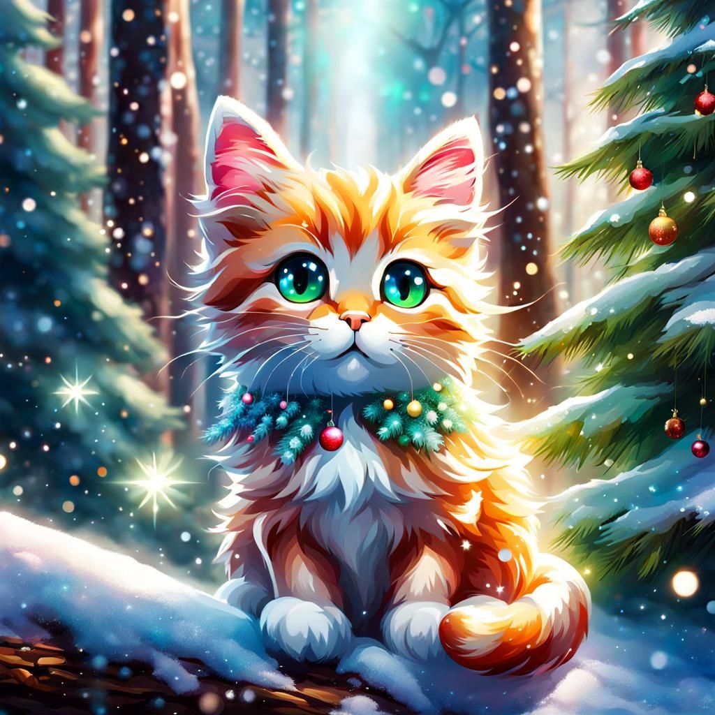 Christmas Cat - AI Generated Artwork - NightCafe Creator