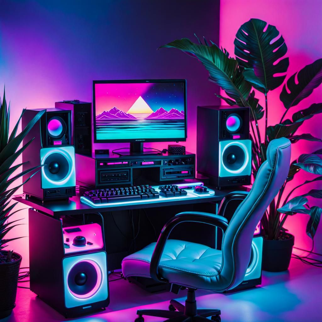 Synthwave Gaming - AI Generated Artwork - NightCafe Creator