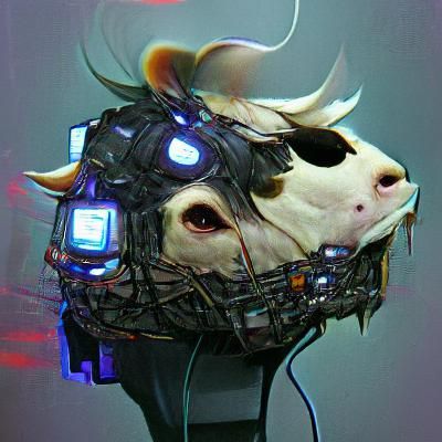 Cow head cyberpunk - AI Generated Artwork - NightCafe Creator