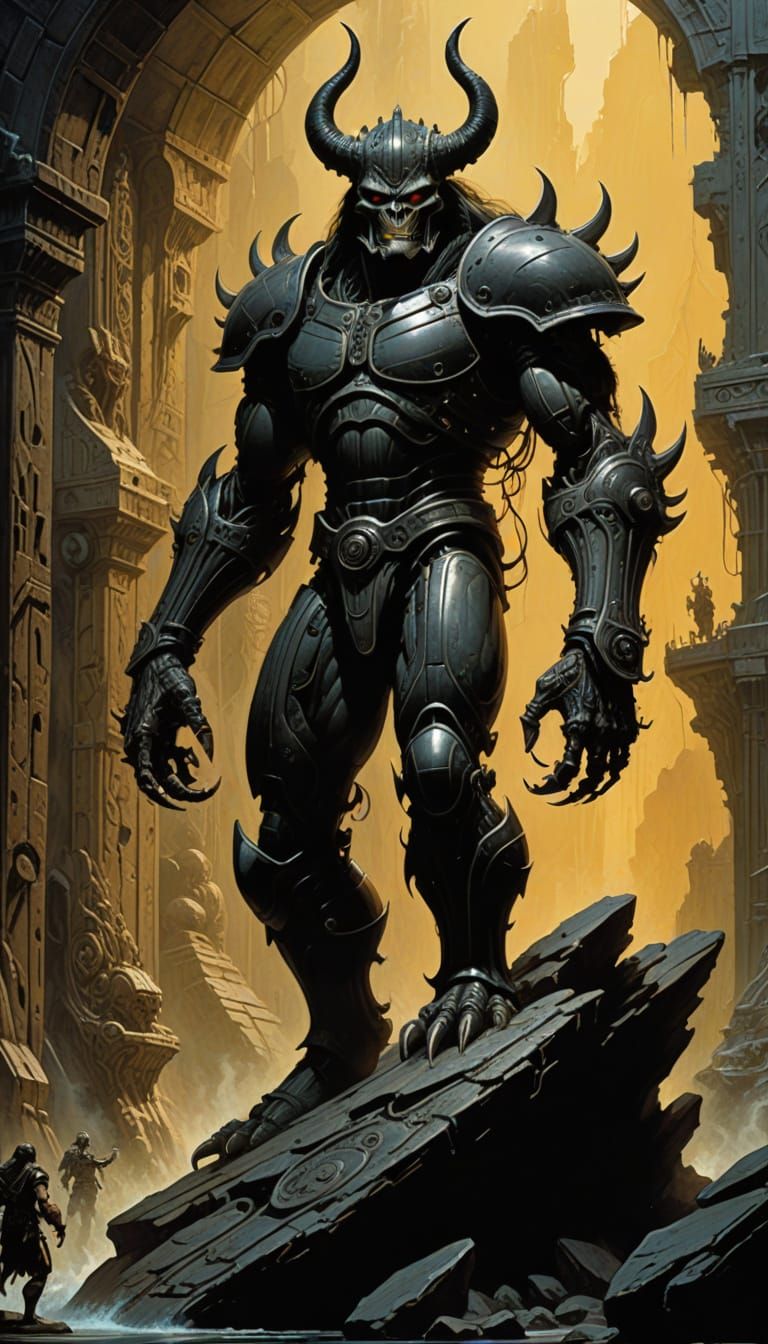 Talos Straddles the Escape Channel in Ancient Gree... - AI Art